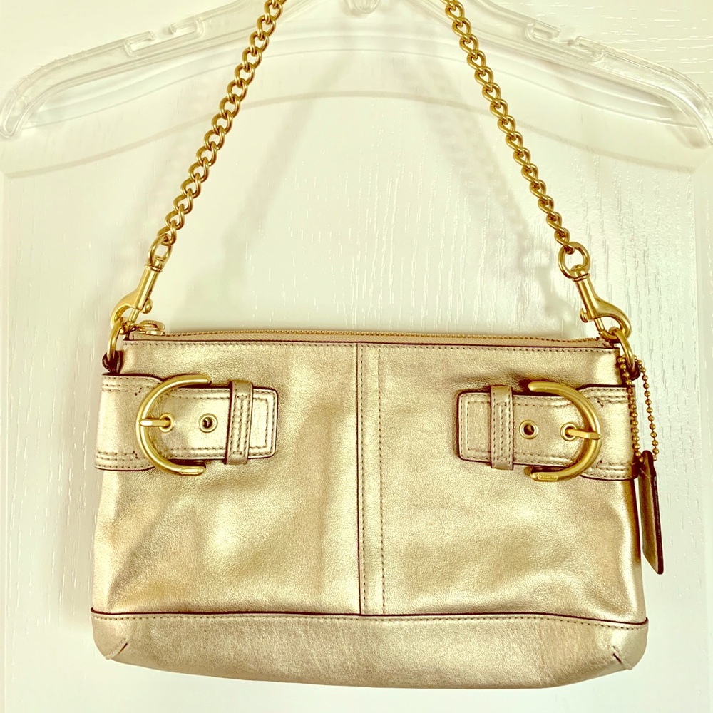 Coach Metallic Leather Soho Shoulder Bag - Gem